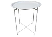 China Folding 46x52cm Modern Round Side Table Metal Anti Rust Waterproof Outdoor for sale
