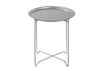 China Indoor Outdoor Folding Table Round Steel Frame Save Space for sale