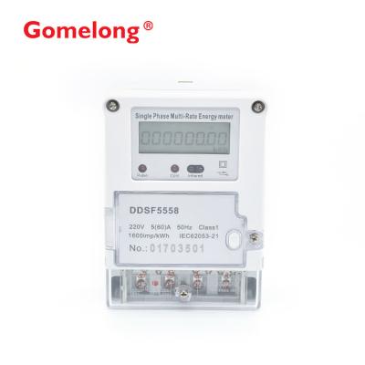 China DDSF5558 Single Phase Multi Tariff Energy Meter With Rs485 Modbus And pulse for sale