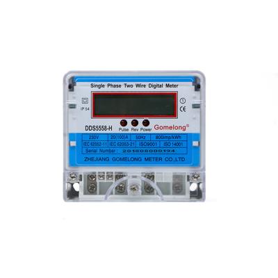 China DDS5558 Medidor De Energia Single Phase Two Wire Electronic Active Energy Meter for sale