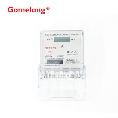 China DTS5558 LCD display 3phase 4 wire Kwh meter with ct (current transformer) for sale