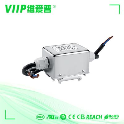 China Plug In DC EMI Filter 30A 60VDC Power Line Noise Filter with Metal Case for 150Khz-30Mhz Attenuation for sale