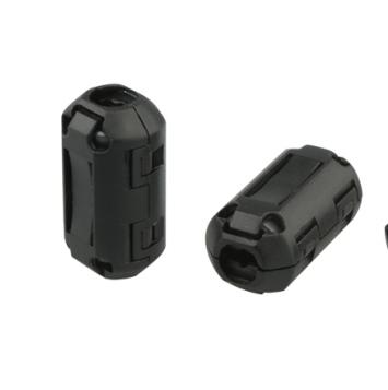 China Clip On Ferrite Core EMI RFI Noise Filter with Plastic Clip Enclosure for Easy Installation on Electronic and Power Cables for sale