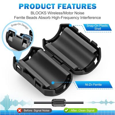 China 5mm Inner Size High Frequency EMI RFI Noise Suppression Clip On Ferrite Core Bead for Headset Cables for sale