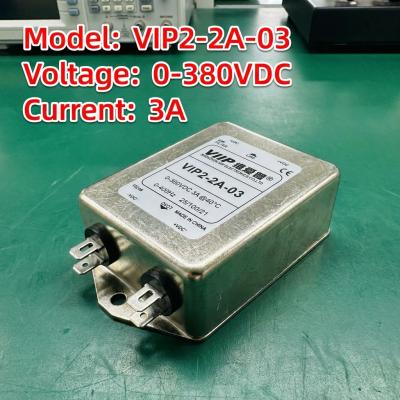 China VIP2-2A-10 DC EMI Filter with 250VDC Rated Voltage, 50dB Min Insertion Loss, and 0.5mA Max Leakage Current for sale