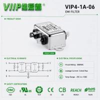 China VIP4-1A-06(10243) Single Phase IEC Socket EMC EMI Power Noise Filter For Precision Measuring Instrument Household Equipment for sale
