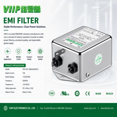 China VIP4-2B-10(B042Q0551) 10A EMC Power Line Filter, Professional EMI Suppression Device Used for Household Appliances and Industrial Machines to Eliminate Power Supply Interference for sale
