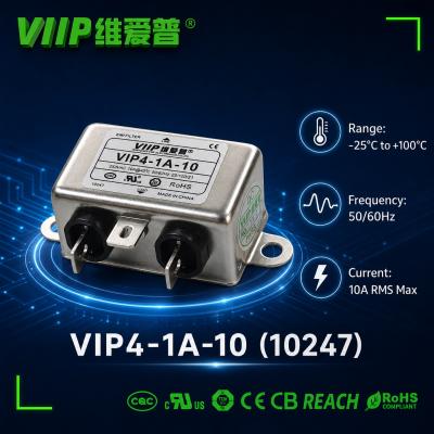 China Original VIIP VIP4 1A 10(10247) EMI RFI Filter 115 250VAC Single Phase Low Pass Filter for Electronic Devices RoHS REACH for sale
