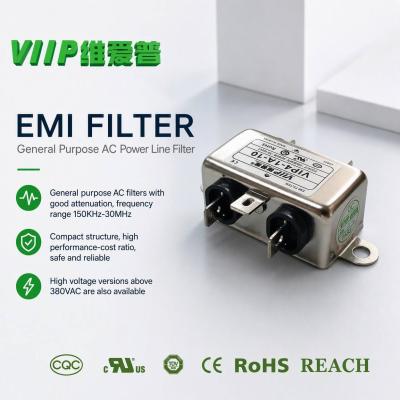 China VIP4- 1A -10(10247) EMC Power Line Filter 10A Rated Current for Automation Control Equipment RoHS REACH for sale