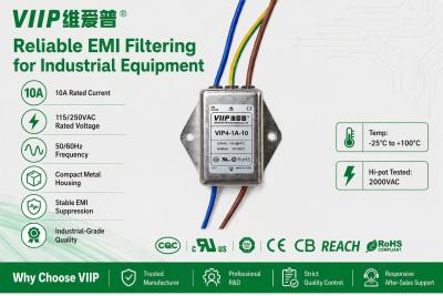 China Single Phase EMI Filter 10A RMS Max 115/250VAC with Low Leakage Current for EMC Power Line Filtering for sale