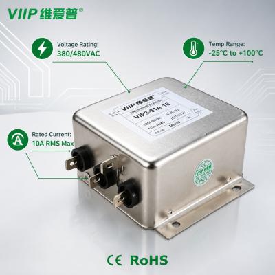 China VIIP VIP3‑31A‑10(B031Q0946) Three‑Phase Insert Mount EMI Filter Harmonic Reduction Filter for VFD Frequency Converter 380V‑440V for sale