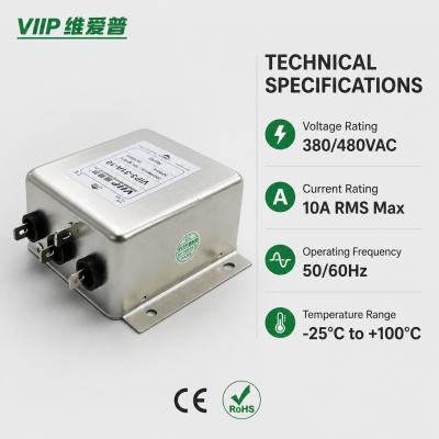 China VIIP VIP3‑31A‑10(B031Q0946) Three Phase Insert Mount EMI Filter Power Quality Improvement Filter for Industrial Motor Control Equipment for sale