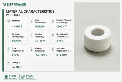 China V18016FJ Cable Ferrite Core Inner Diameter 9mm Common Mode Choke Magnetic Ring For Electronic Equipment EMC Test for sale