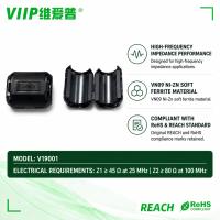 China V19001 Ni-Zn Ferrite Toroid 19mm ID 1-500MHz High Frequency EMI Noise Suppression Magnetic Core Wiring Harness EMC Solution for sale