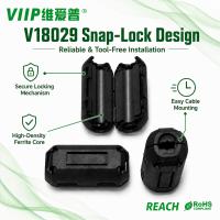 China Factory Supply V18029 Snap-on Ferrite Core 6mm ID, VN09 Material EMI Noise Filter Magnetic Core for Electronic Cables for sale