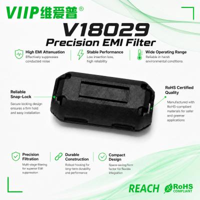 China Factory Supply V18029 Snap-on Ferrite Core 6mm ID, VN09 Material EMI Noise Filter Magnetic Core for Electronic Cables for sale