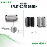 China VIIP V18024 Clip On Ferrite Core with VN09 Nickel-Zinc Soft Ferrite for 6.3mm Cable Hole and 1-500 MHz Frequency Range for sale