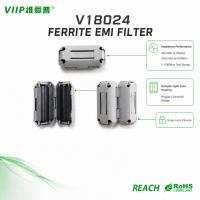 China VIIP V18024 Clip On Ferrite Core with VN09 Nickel-Zinc Soft Ferrite for 6.3mm Cable Hole and 1-500 MHz Frequency Range for sale