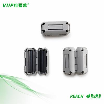 China VIIP V18024 Clip On Ferrite Core with 6.3mm Cable Hole VN09 Nickel-Zinc Soft Ferrite for 1-500 MHz Frequency Range for sale