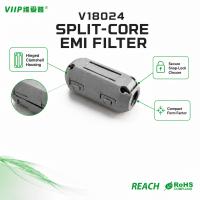 China VIIP V18024 Clip On Ferrite Core with 6.3mm Cable Hole VN09 Nickel-Zinc Soft Ferrite for 1-500 MHz Frequency Range for sale