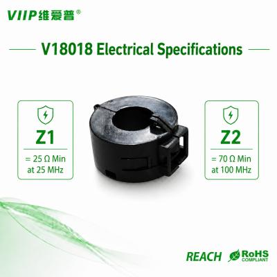 China Shenzhen VIIP V18018 EMC NiZn Clip-on Ferrite Core 15mm ID for Power Cable Noise Reduction RoHS REACH Certified for sale