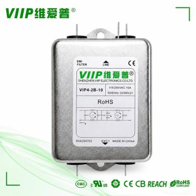 China B042Q0702 VIP4-2B-10 Dual Stage EMI Power Filter 10A 115/250VAC Noise Attenuation for Industrial Automation CNC Machine Tools for sale