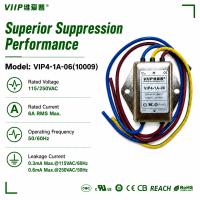 China VIIP 6A Wire-leaded EMC Filter VIP4-1A-06 10009 115/250VAC Panel Mount AC Power Line Interference Suppressor for sale