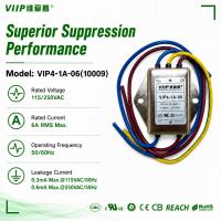 China VIP4-1A-06 VIIP AC EMI Power Filter 6A 115/250VAC Lead-wire Type Panel Mount Noise Suppression Filter for Industrial Devices for sale
