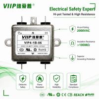 China 3-in-1 IEC EMI RFI Filter VIP4-1B-06 6A Panel Mount Power Entry Noise Suppression for Kiosk, Audio-Visual & Fitness Equipment for sale