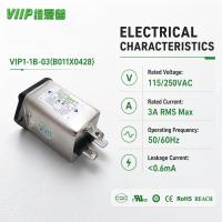 China VIIP VIP1-1B-03 （B011X0428 ）3A Lead-wired EMI Power Filter 115/250VAC Single-Phase AC Line Noise Suppressor Metal Housing Panel Mount for sale