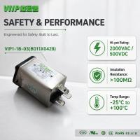 China VIIP VIP1-1B-03 （B011X0428 ）3A Lead-wired EMI Power Filter 115/250VAC Single-Phase AC Line Noise Suppressor Metal Housing Panel Mount for sale