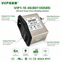 China 3-in-1 IEC Power Entry Module VIP1-1E-06(B011X0589) 6A Single-phase EMI Filter with Fuse Holder & Switch AC 250V Panel Mount for sale