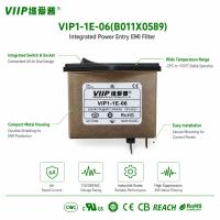 China 6A IEC Power Inlet EMI Filter VIP1-1E-06--Panel Mount Socket with Dual Fuse & Switch, Ultra-Low Leakage EMC Noise Suppressor for sale