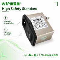 China 6A IEC Power Inlet EMI Filter VIP1-1E-06--Panel Mount Socket with Dual Fuse & Switch, Ultra-Low Leakage EMC Noise Suppressor for sale