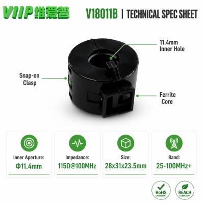 China V18011B Standard Clip Ferrite Core, EMC Compliance Magnetic Ring for Home Theater & Network Devices for sale