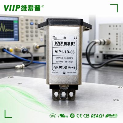 China VIIP VIP1-1B-06 B011X0509 115/250VAC Dual Fuse Power Entry EMI Filter Panel-mount Noise Reduction Filter for sale