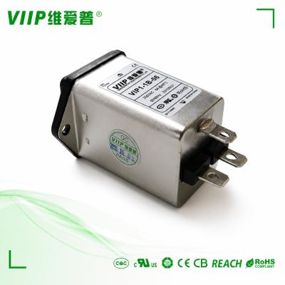 China 6A Dual Fuse IEC Socket EMI Filter VIP1-1B-06(B011X0509) Single-Phase AC Power Line Noise Suppressor for Industrial Equipment for sale