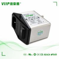 China 10A Single-Phase AC EMI Filter VIP1-1E-10(10325) IEC Socket Power Entry Module with Dual Fuse & Rocker Switch for sale