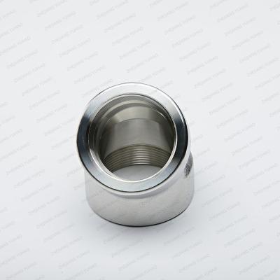 China 45 Degree Elbow Forged Stainless Steel Fittings 9000PSI Stainless Socket Weld Fittings for sale