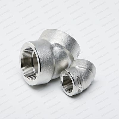 China 304L 316L  High Pressure Threaded 45 Elbow NPT BSPT Steel Socket Weld Fittings for sale