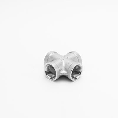 China 316L Pex Screw Fittings SCH40 - SCH160 Stainless Steel Female Threaded Cross Fitting for sale
