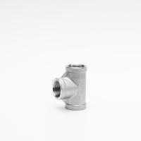 China Pipeline Connections Stainless Steel Screwed Pipe Fittings Threaded Equal Tee BSPT NPT for sale