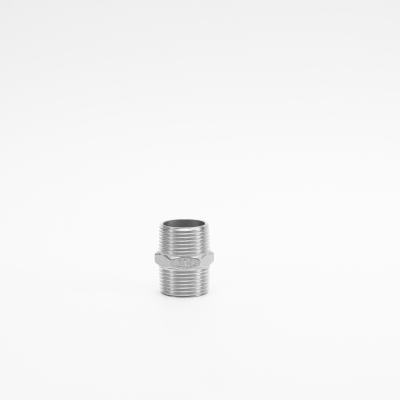 China F316 F316L F304L Stainless Steel Screwed Pipe Fittings BSPT Stainless Steel Hex Nipple for sale