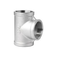 China Female End 304L Stainless Steel Screwed Pipe Fittings Screwed Pipe Fittings Threaded Equal Tee for sale
