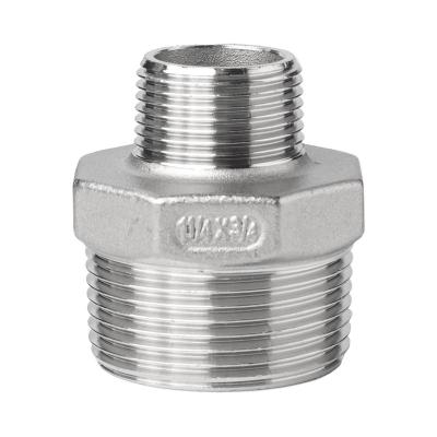 China DIN ASME Stainless Steel Pipe Fitttings F304L F304 Reduce Hexagonal Nipple for sale