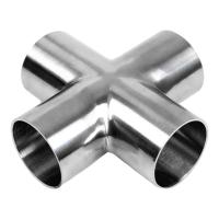 China 316 316L Sanitary Weld Fittings Stainless Steel 3 Inch Sanitary Pipe Connection Weld Cross for sale