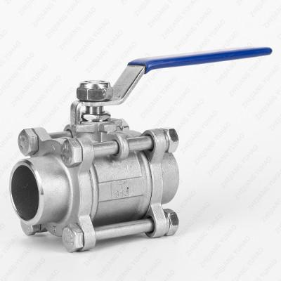 China Stainless Steel 304 316 3PC Butt Welding Ball Valve for sale