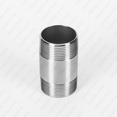China BSPT, BSPP, NPT, PS, DIN Stainless Steel Barrel Nipple Union Type Male SS Double-End Pipe Nipples for sale
