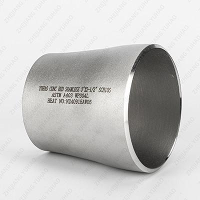 China Stainless Steel Butt Welded Fittings SS Concentric Reducer Wall Thickness Sch5-SCH160 High Corrosion Resistance for sale
