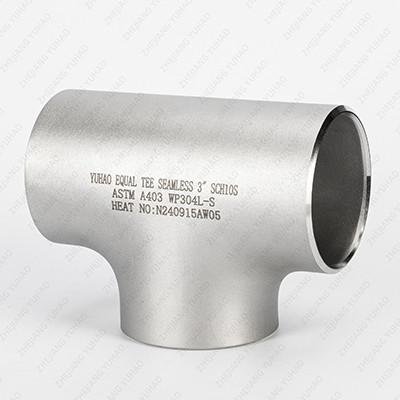 China ASME B16.9 WP316 WP316L Stainless Steel Equal Tee Butt Welding Pipe Fitting 14-24 Inch for sale